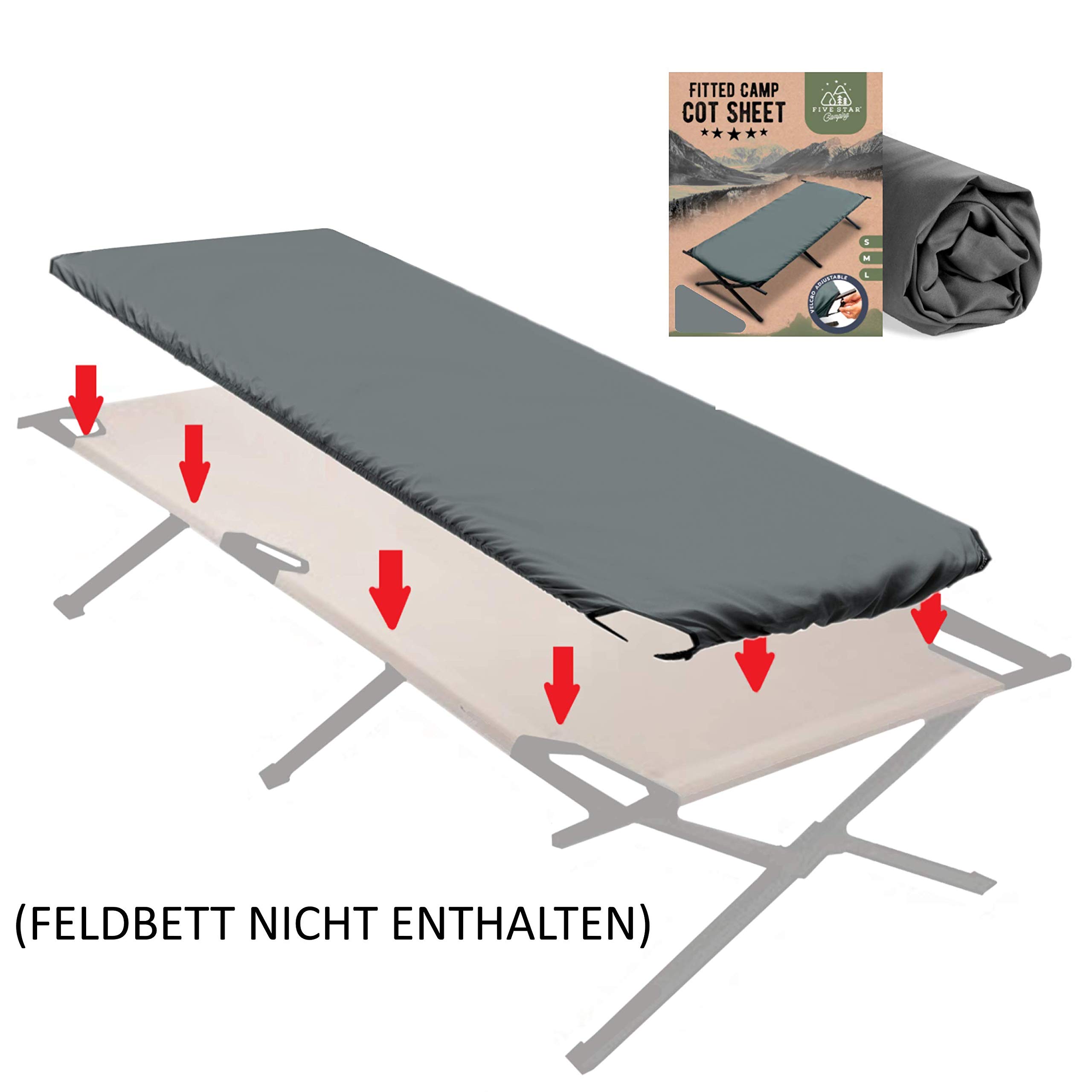 Fitted Cot Sheet for Camping Cots. Great Camping Accessory Bottom Sheet That Suits Most Army Cots, Military Cots, Travel Cots and Folding Cots. Keeps Your Sleep Pad Secure!