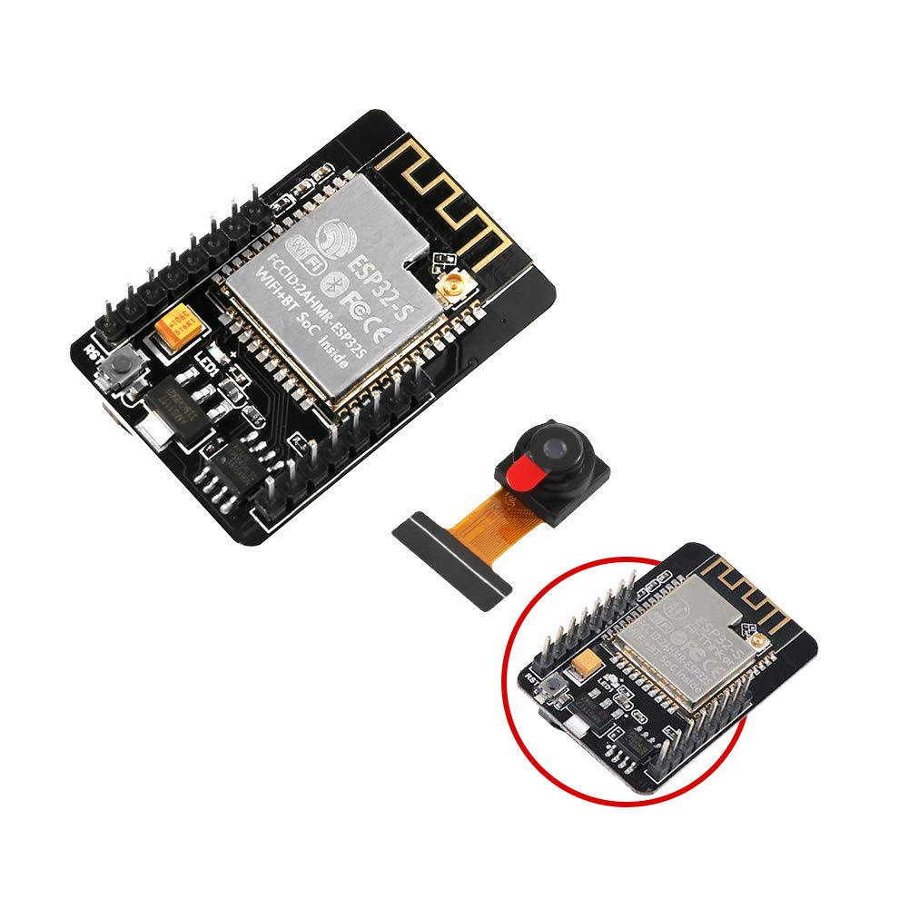 ESP32 Camera WiFi+Bluetooth Module 4M PSRAM ESP32 5V Low-Power Dual-core 32-bit CPU,with OV2640 OV7670 2MP TF Card Camera Development Board for Wireless Monitoring and QR Wireless Identification