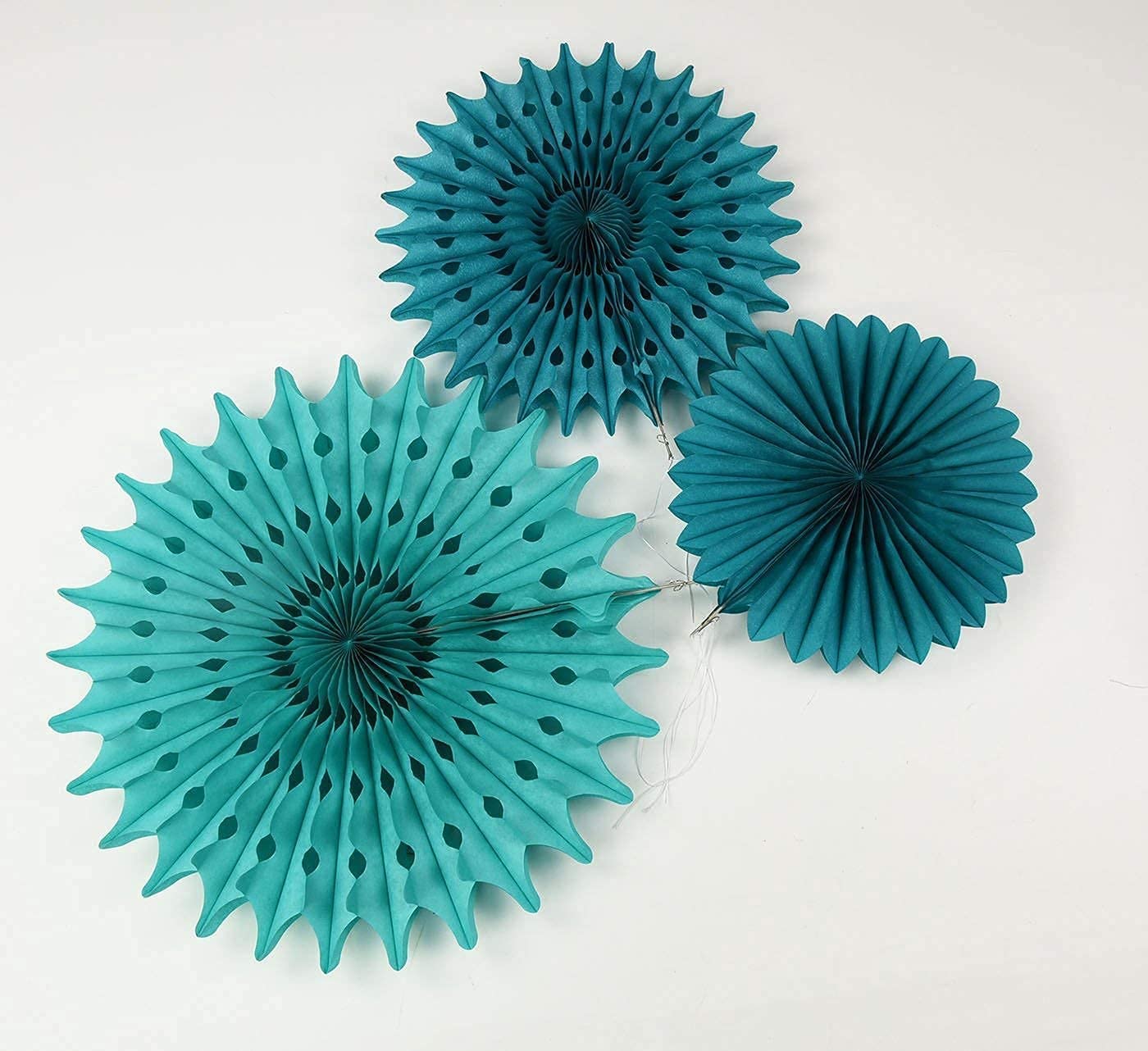 Teal Gold Birthday Party Decorations Women Cream Mint Gold Polka Dot Paper Fans for Teal Bridal Shower Decorations Teal Gold Wedding/Eid Mubarak Party Decorations