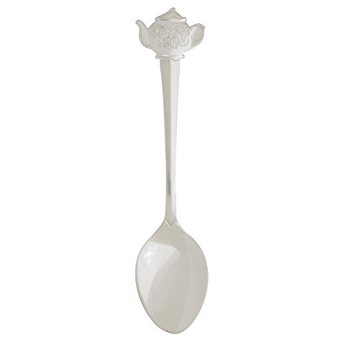 HIC Harold Import Co. Co Stainless Steel Demi Teaspoon with Rose Teapot Handle Design 666S-HIC