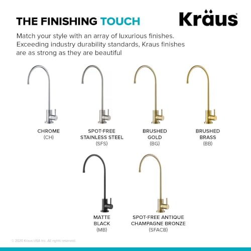 KRAUS Purita 100% Lead-Free Kitchen Water Filter Faucet in Brushed Gold, FF-100BG