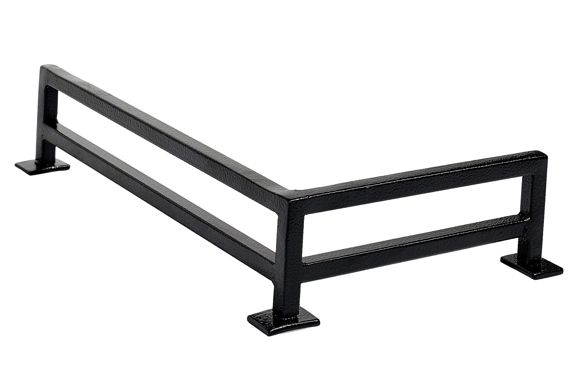 FLVFF Fingerboard Rail Metal L Solid Steel Grind Rails Ramp and Skate Parks (LR) (Black)