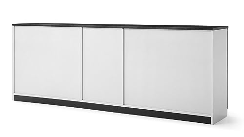 Zuri Furniture Reagan Modern Polished Cabinet Credenza - Black