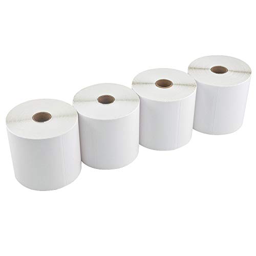 Essential 4 Rolls of 4" x 6" Thermal Labels 450 Labels/Roll,Shipping Labels Pack 1800 Compatible with Zebra Eltron & Rollo Printer