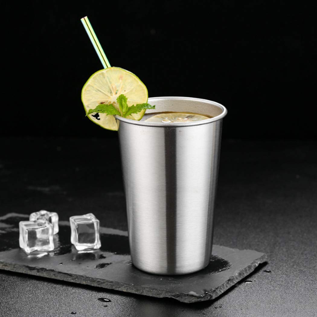 Hoshen 2Pcs Stainless Steel Cone Cup, Beverage Cup, 16 Ounces Capacity, Suitable for Bars, Houses, Picnics