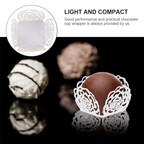 Kichvoe Gift Wrapping Paper Chocolate Packing Paper 100pcs Candy Cups Truffle Wrapper Muffin Liner Flared Paper Baking Cup Cupcake Case Tray for Bridal Shower Birthday Wedding Wedding Decor