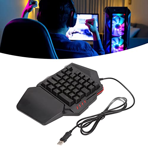 One-Handed Gaming Keyboard, 35 Keys Mechanical Numpad with RGB Backlit, G1/G2 Keys Macro Recording, Wired USB Numeric Keypad, Portable Mini Number Pad