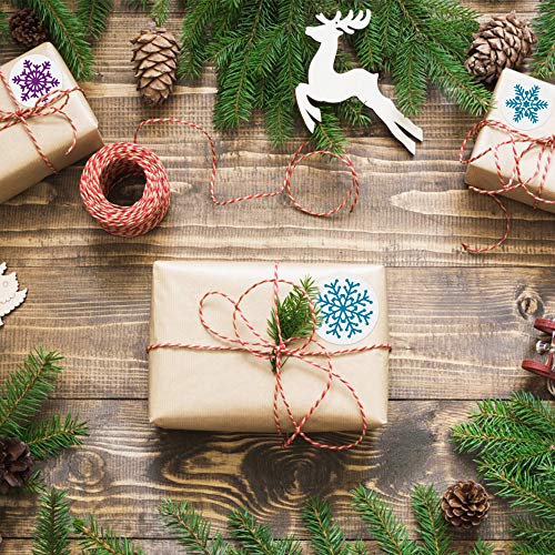 GESKS Multiple Snowflakes Stickers 1000 PCS Xmas/Winter Wonderland/Holiday Party Favors Decorations Cards Envelope Seals Sticker Decals,12 Different Design(Christmas Snowflake)