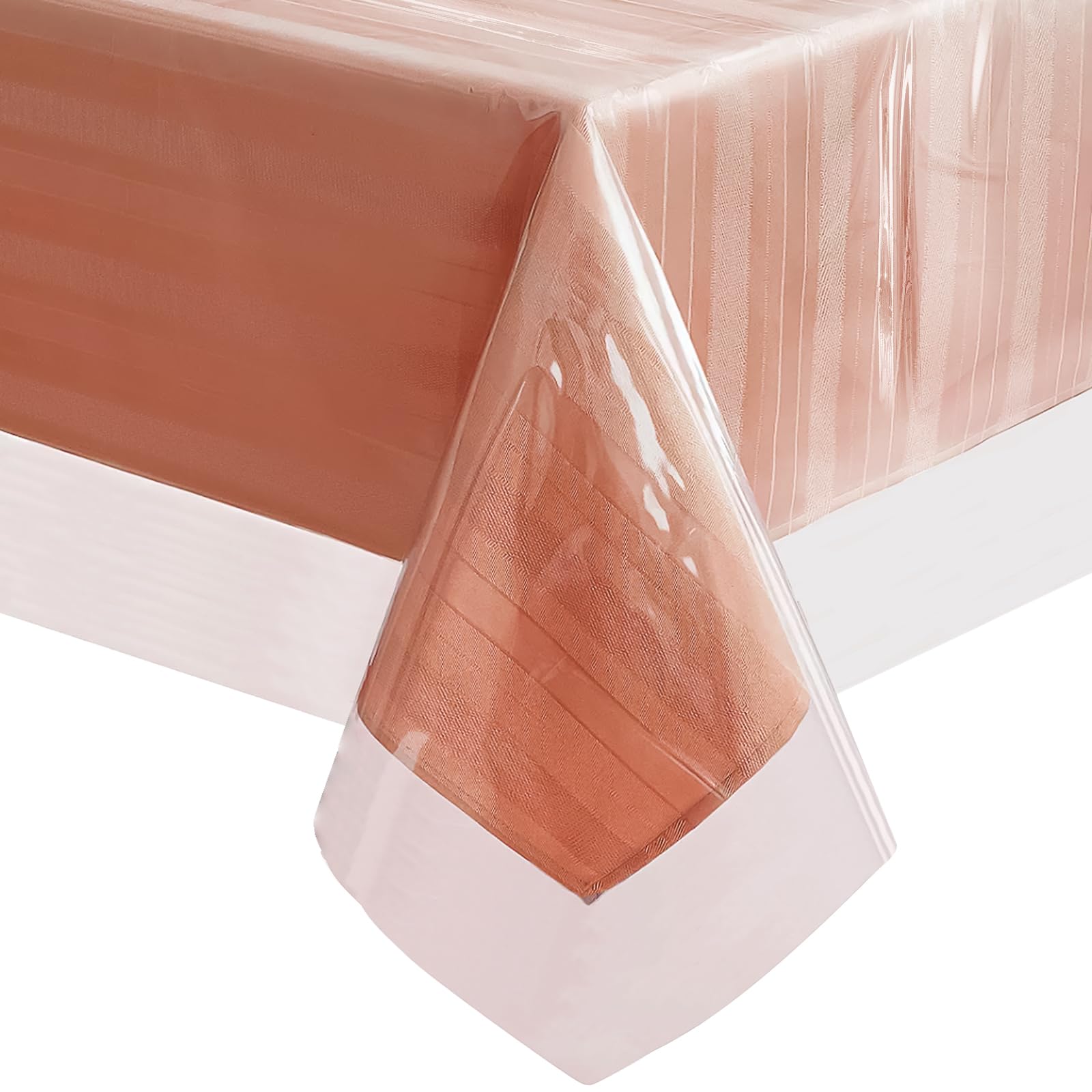 Fixwal Clear Plastic Tablecloth Protector 60 x 84 Inch 100% Waterproof Vinyl PVC Table Cloth, Oil Spill Proof, Wipe Clean Rectangle Table Cover for Dining Table, Parties & Camping
