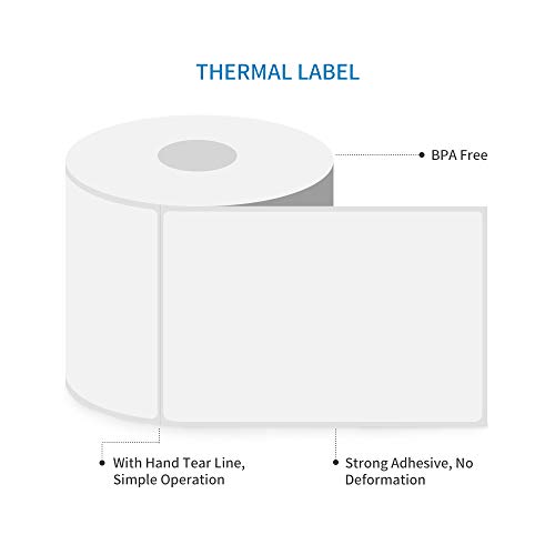 Essential 4 Rolls of 4" x 6" Thermal Labels 450 Labels/Roll,Shipping Labels Pack 1800 Compatible with Zebra Eltron & Rollo Printer