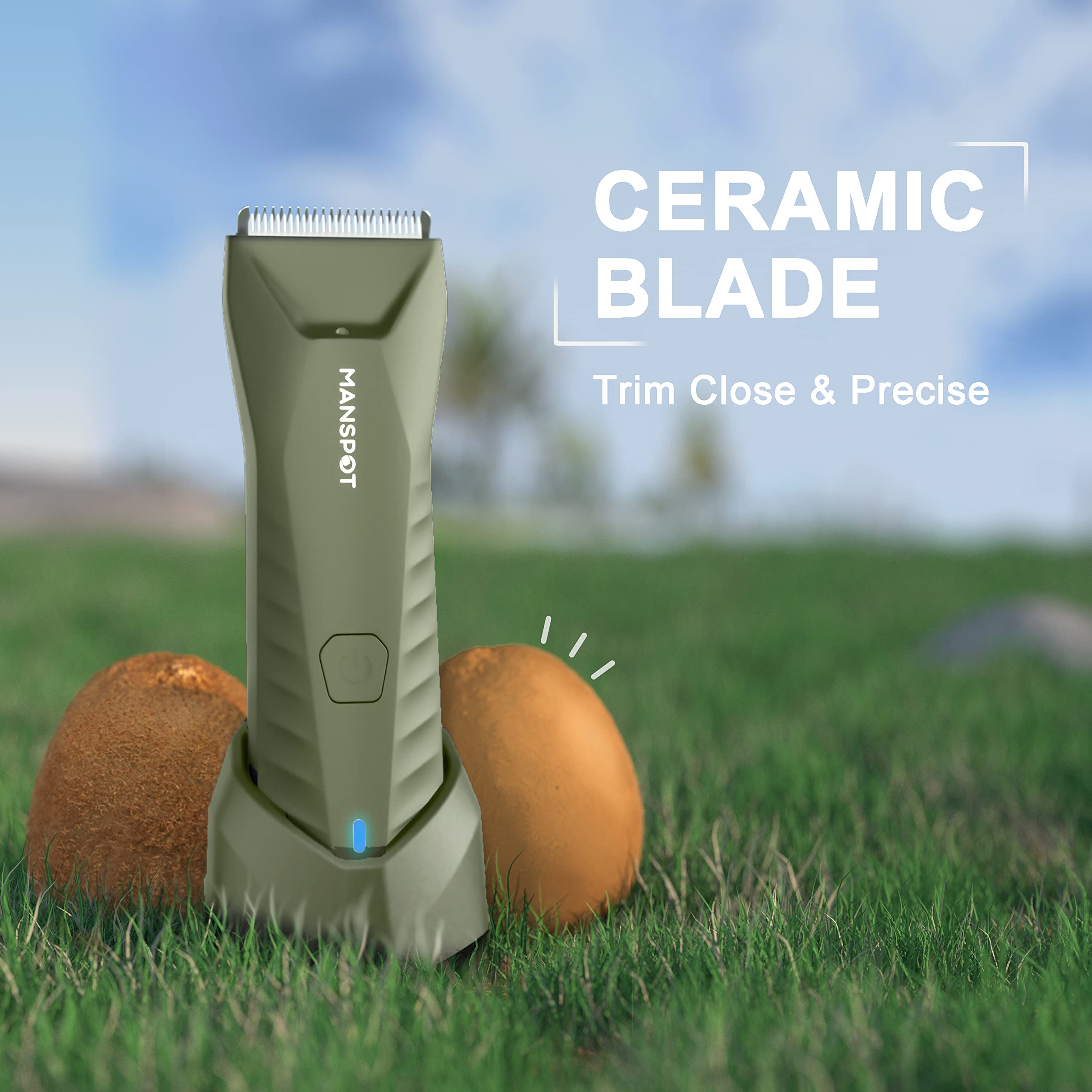 MANSPOT The Men's Grooming Kit Contains: The Upgraded Electric Groin Hair Trimmer and Ceramic Blade for Replacement Head