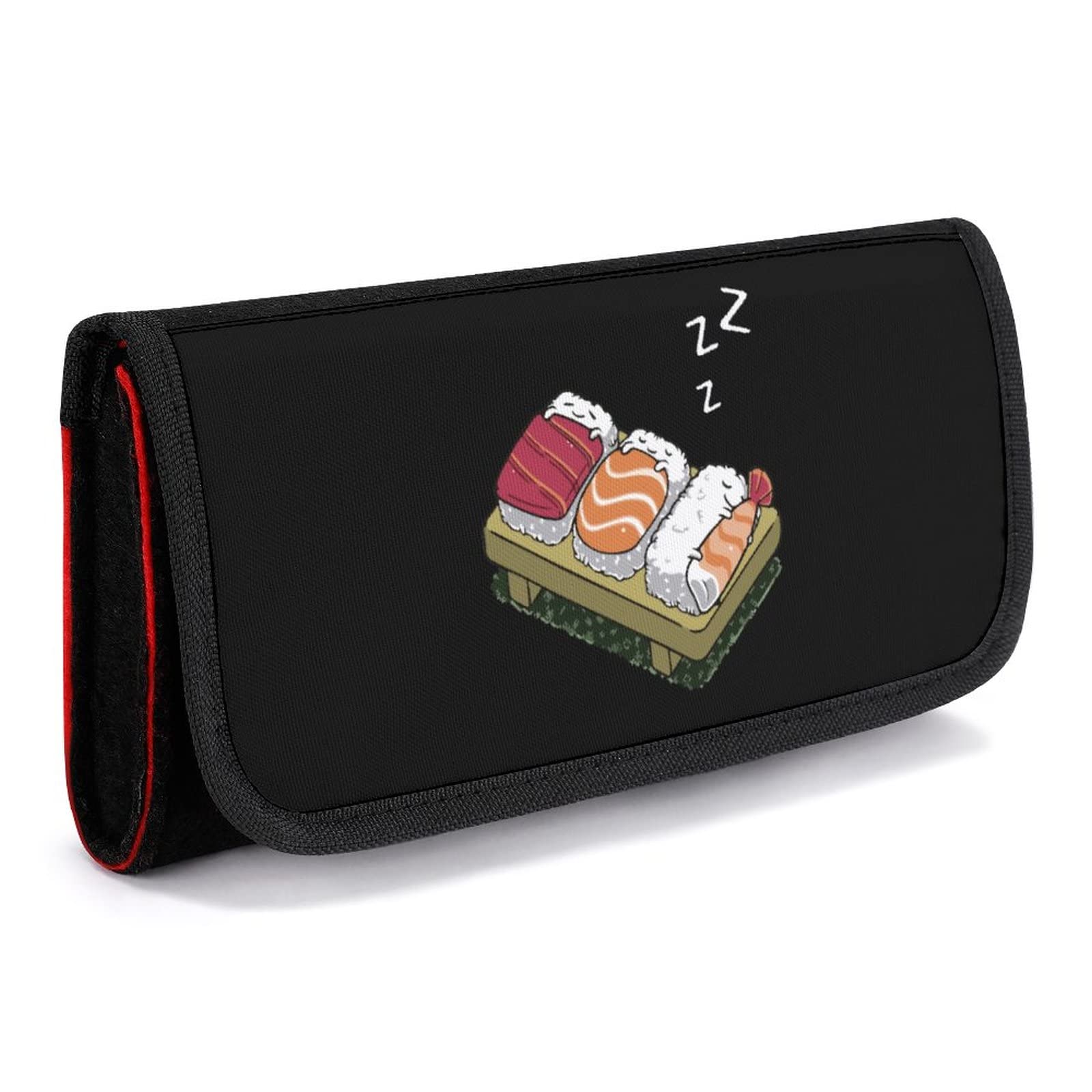 Food Rice Fish Sushi Sleep Carrying Bag Compatible with Switch Protective Case Slim Felt Pouch with 5 Game Cartridges Holders