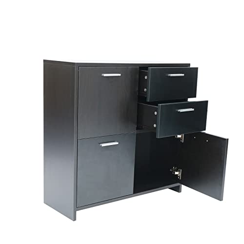 Nightstand Bedside Table Drawer Cabinet Storage Cabinet with 2 Drawers 3 Side Cabinet Modern Style Design Easy Storage Cabinet is Cleverly Designed Storage Tower Dresser