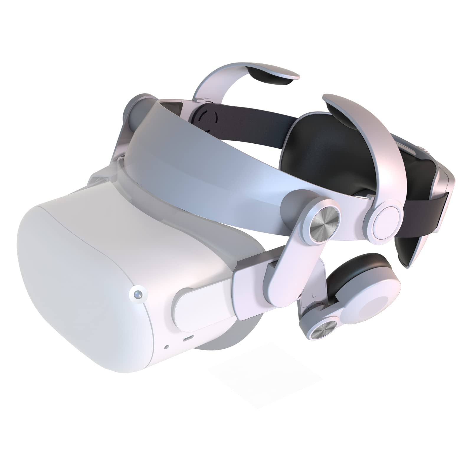 GoBudsGo Head Strap Compatible with Quest 2, Equipped with Detachable and Adjustable Ear Muffs, Super Soft Foam and Skin-Friendly PU Surface, Lightweight and Adjustable Accessories for Player.