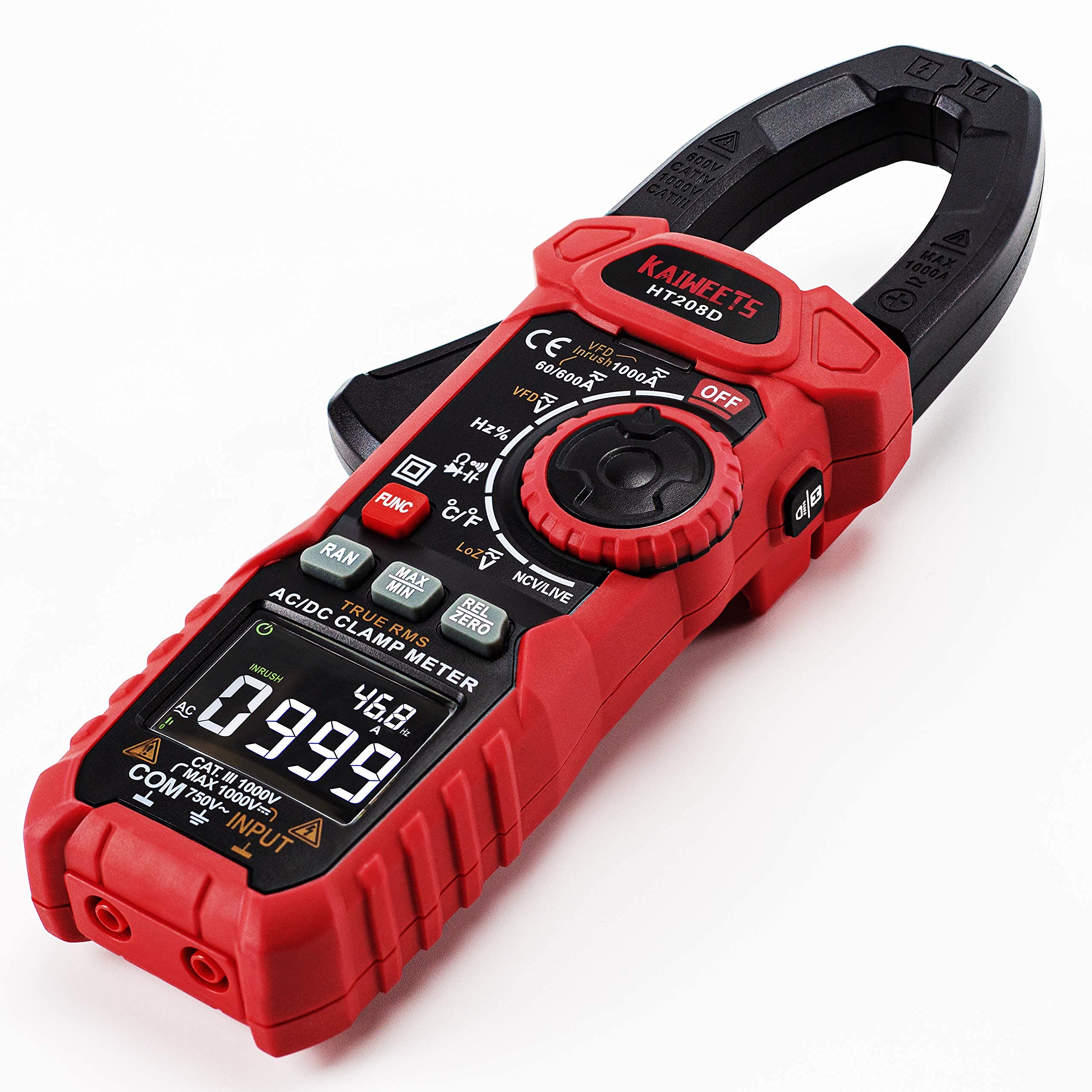 KAIWEETS Digital Multimeter KM100 with Inrush Clamp Meter HT208D