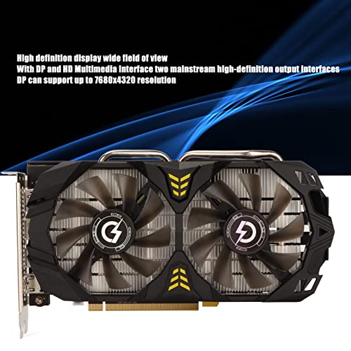 Zunate RX580 8G Graphics Card, 6 Pin 8GB GDDR5 (256bit) Graphics Card with Dual Fan Cooling System, HDMI, DP, PCI Express 2.0, for Computer Gaming Video Editing