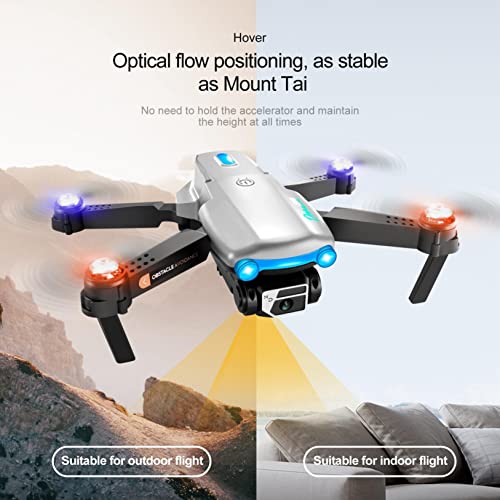 ZZKHGo Drone with 4K Dual HD FPV Camera, Remote Control Toys Gifts for Boys and Girls, Optical Fl-ow Localization, with Altitude Hold, Headless Mode, One Key Start and Outdoor Carrying Case (White)