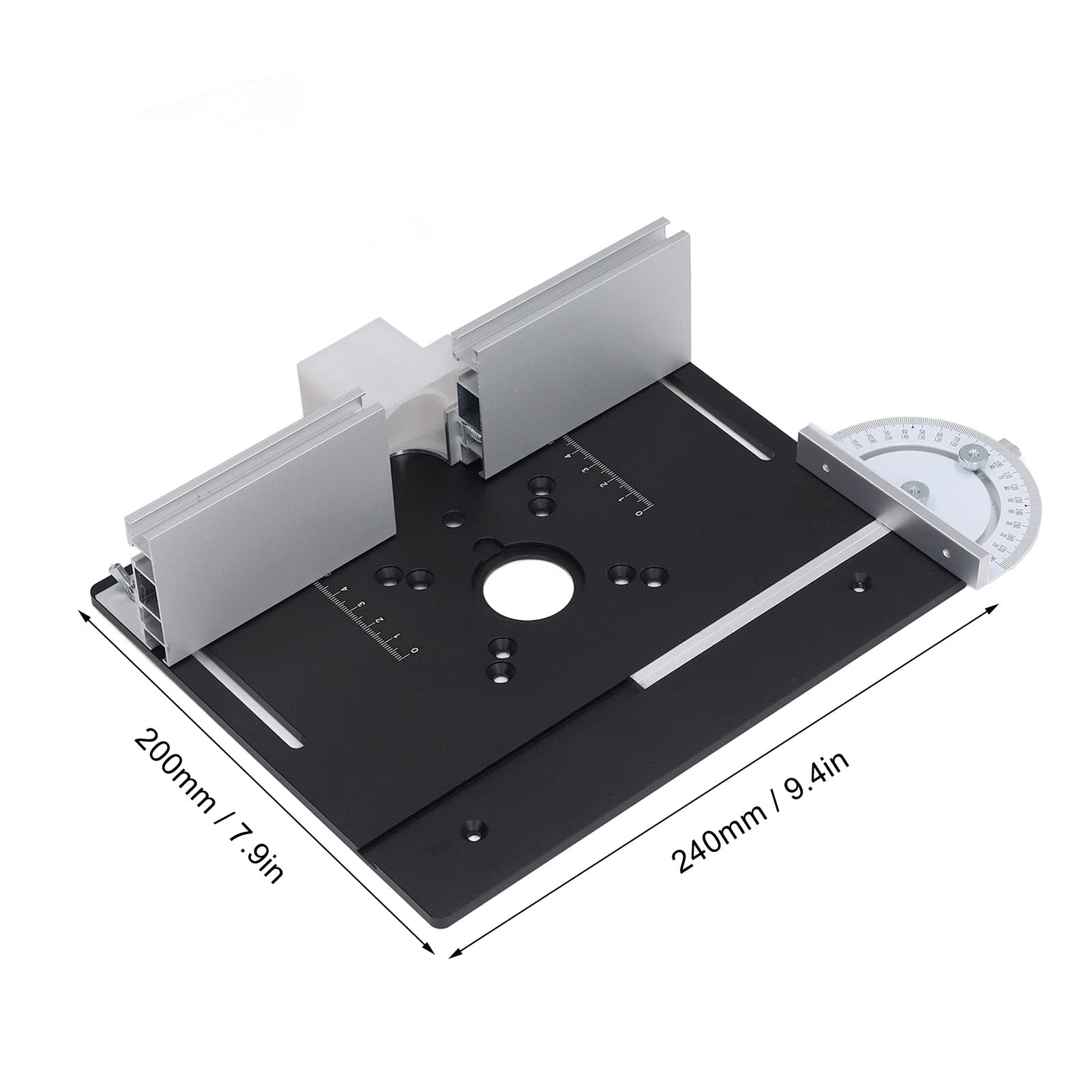 Router Lifting Base, Universal Router with Top Plate Manual Lifting Woodworking Slotting Trimming, Syringe Handpiece and Curing Light Sleeves (Black)