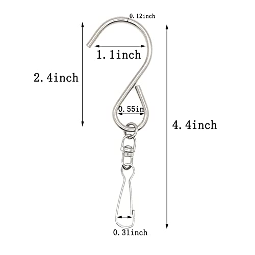 MYYZMY 24 Pack Swivel Hooks Clips for Hanging Wind Chimes, Crystal Twisters, Outdoor Ornaments Party Supply