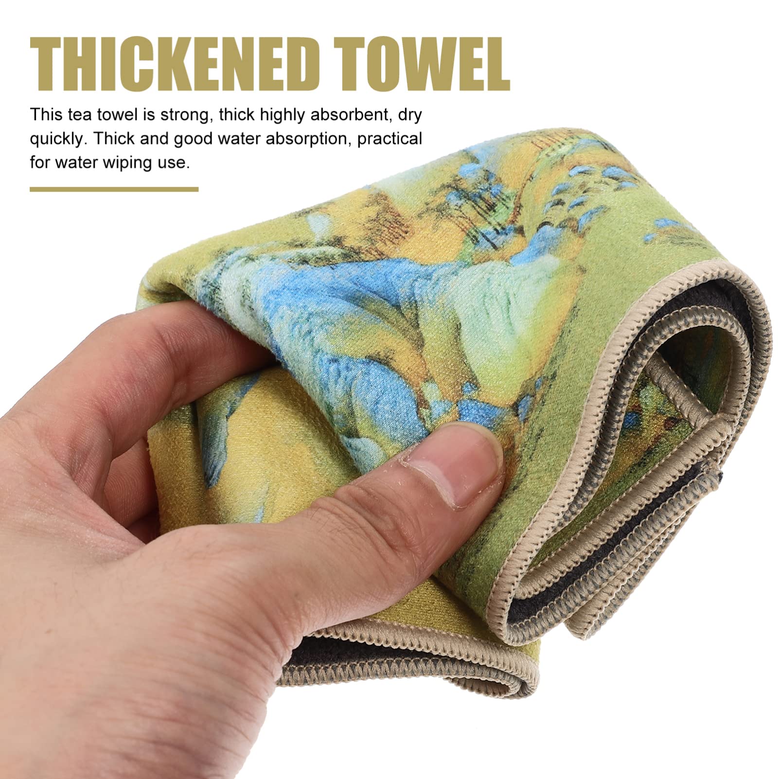 Hemoton 2pcs Tea Mat Tea Cloth Tea Ceremony Mat Coffee Bar Mat Tea Towels Kitchen Teaware Towel Suede Towel Absorbent Cleaning Towels Teacup Towel Household Coral Fleece Quick Dry Cloth