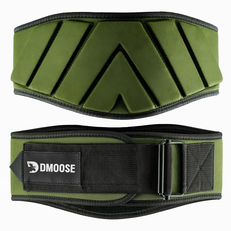DMoose gym belt for men weight lifting. Weight Belt Gym squat Weightlifting Powerlifting Workout Heavy Duty Training Strength Training Equipment - Green XSmall