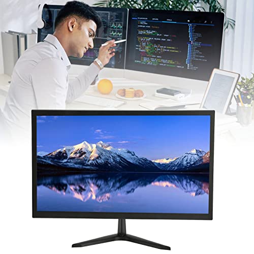 Kufoo Desktop Monitor, HD VGA Input 100‑240V 16:9 1920x1080 Home Computer Monitor 23.8 Inch (US Plug)