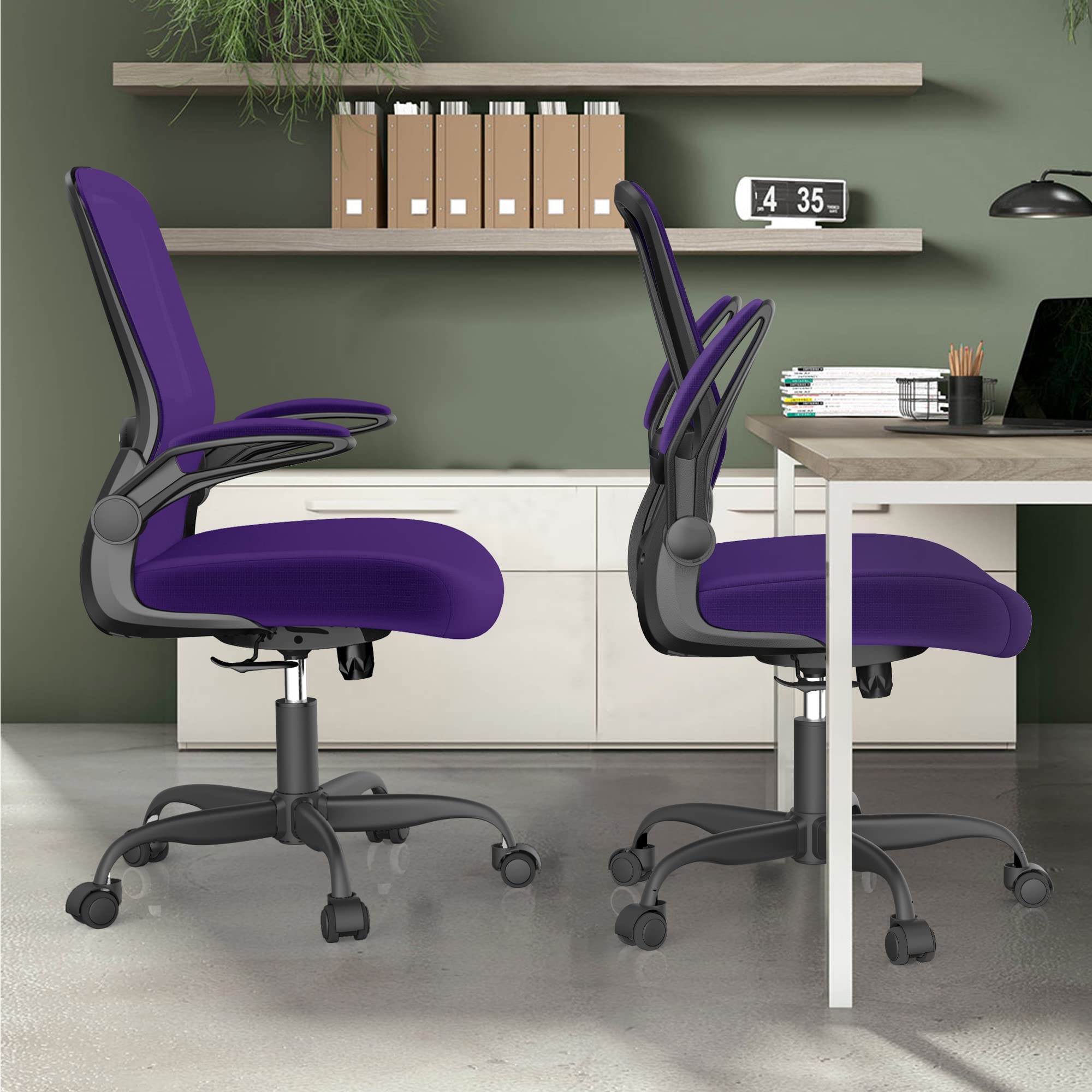 Office Chair, Ergonomic Desk Chair with Adjustable Lumbar Support, High Back Mesh Computer Chair with Flip-up Armrests-BIFMA Passed Task Chairs, Executive Chair for Home Office