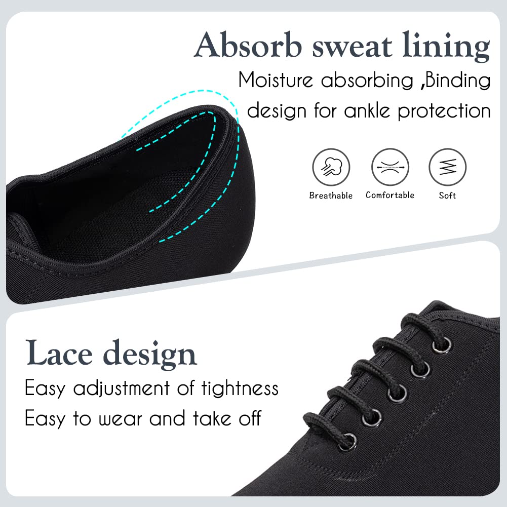 HIPPOSEUS Women Latin Dance Practice Shoes Black Closed Toe Men Ballroom Salsa Dance Training Shoes Low Heel 5cm,8 US