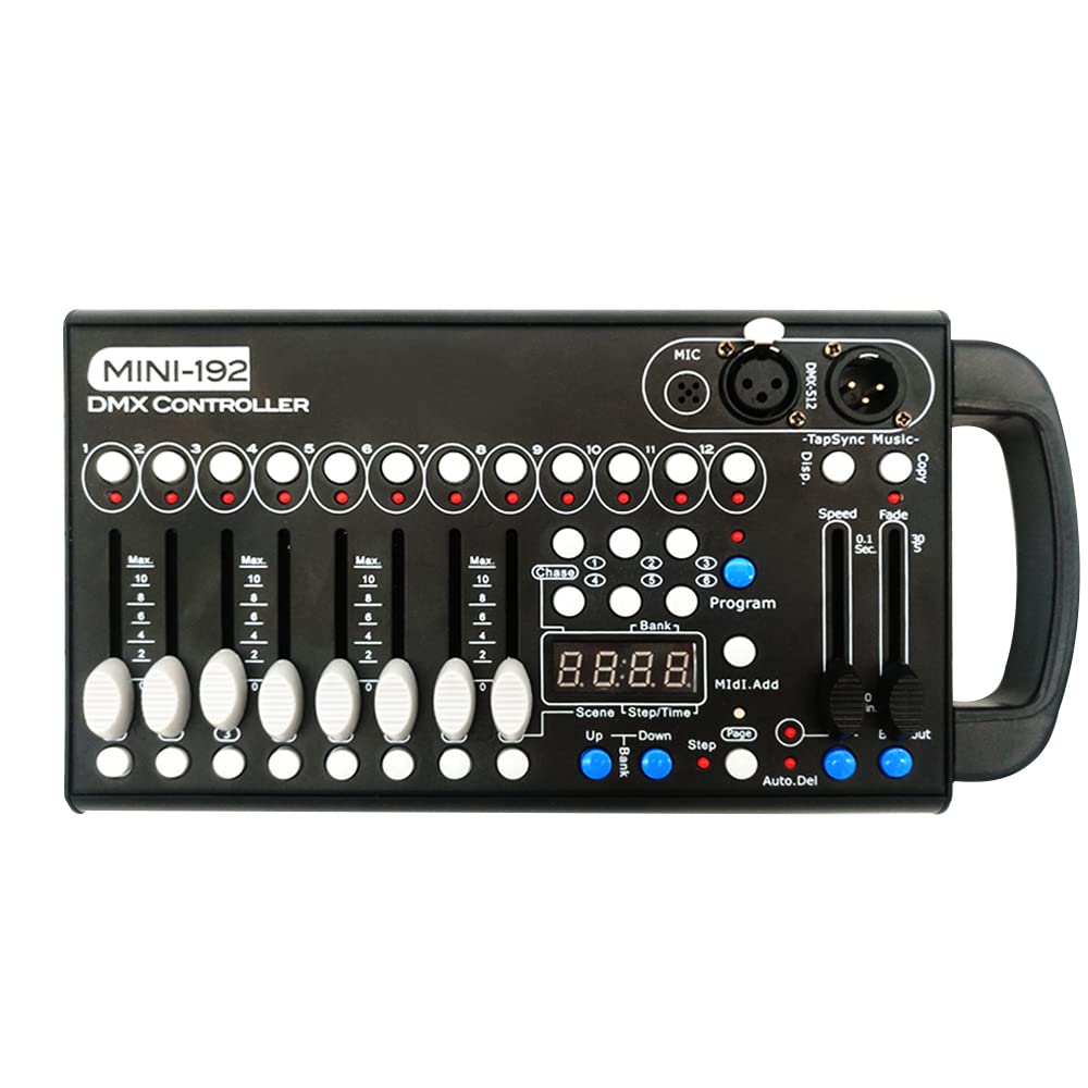 DMX Controller,192 CH DMX 512 Controller Lighting for Stage Lights, Dj Lights, Par Lights, Moving Head Lights, Pubs, Disco