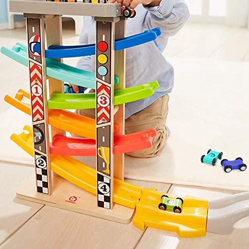 HANFAIRS Wooden Car Ramp Toy Toddler Car Playset Replacement 12