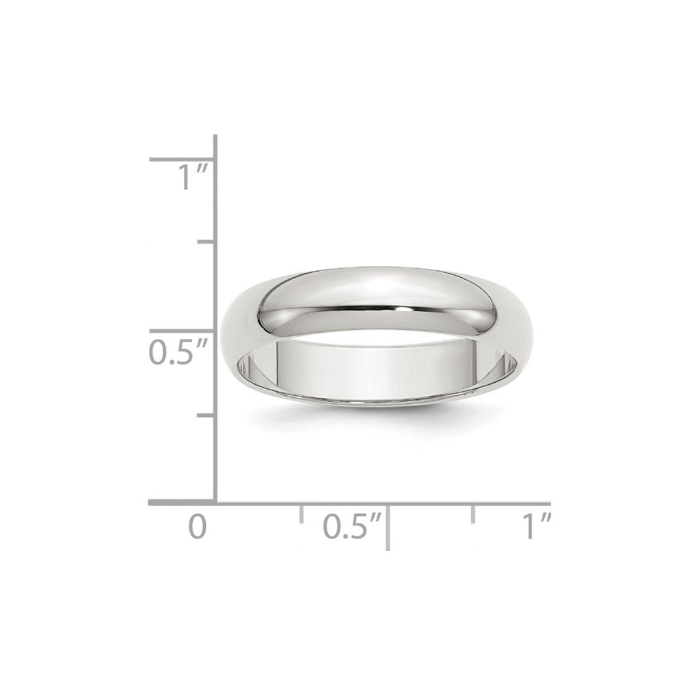 Forever Flawless Jewelry 5mm High Polish Finish Half Round Domed Sterling Silver Wedding Band - Size 11.5