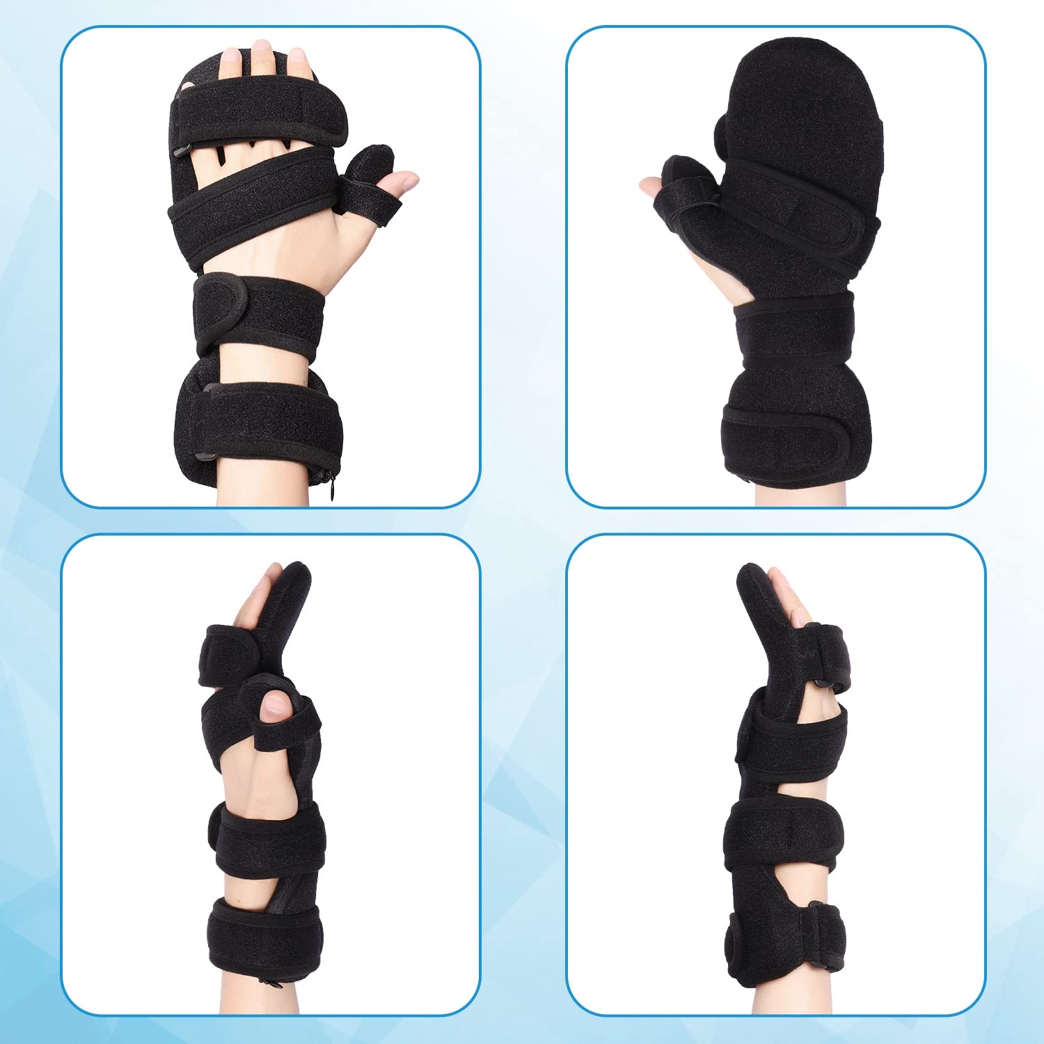 joingood Stroke Resting Hand Splint, Hand Brace with Finger Support, Thumb Stabilizer, Night Immobilizer Wrist Finger Brace for Flexion Contractures, Carpal Tunnel, Tendonitis, Arthritis (Left)