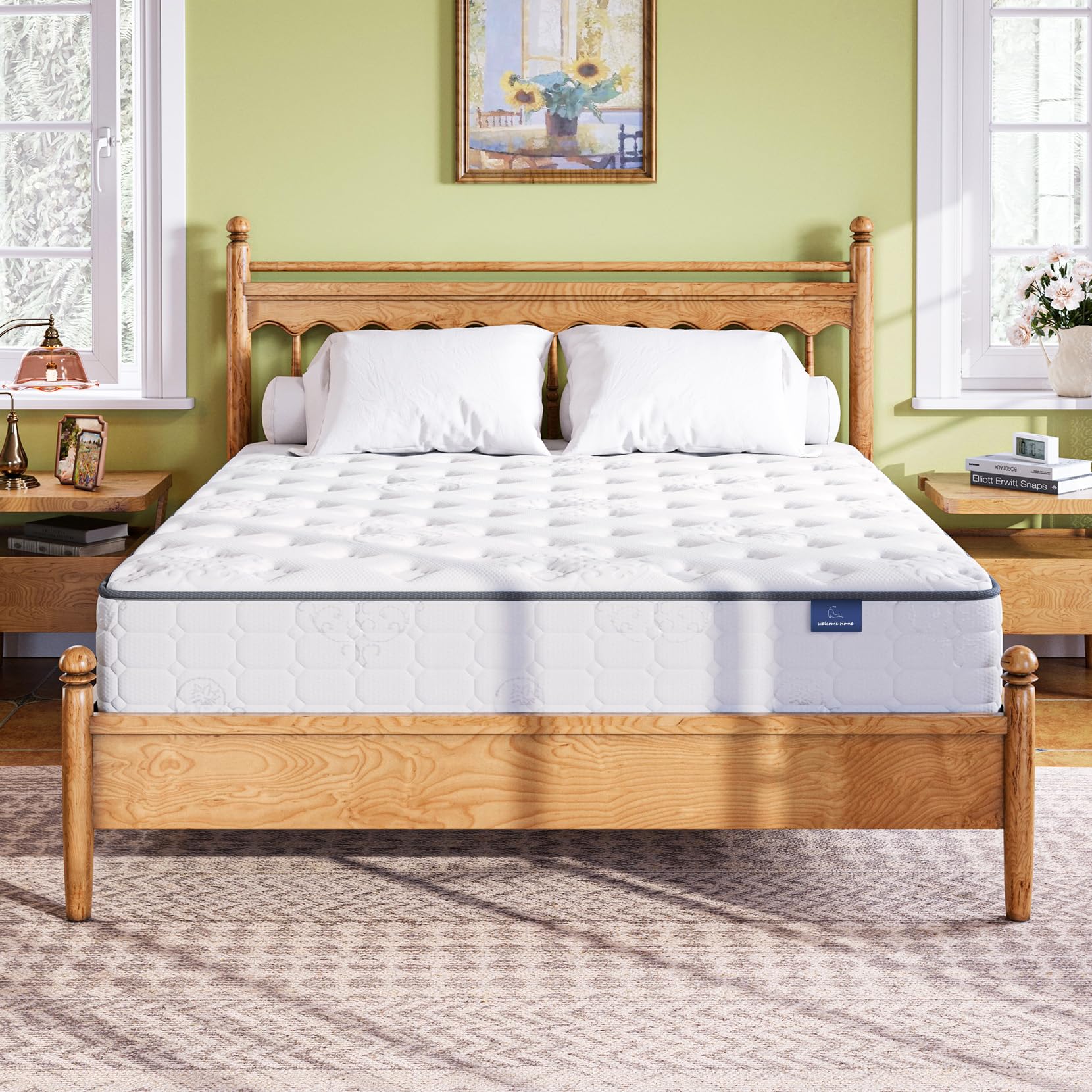 Twin XL Mattress, Vesgantti 10 Inch Hybrid XL Twin Mattress in a Box, Extra Long Twin Innerspring Mattress with Gel Memory Foam and Pocket Coils Spring, Tight Top Series Medium Firm Feel