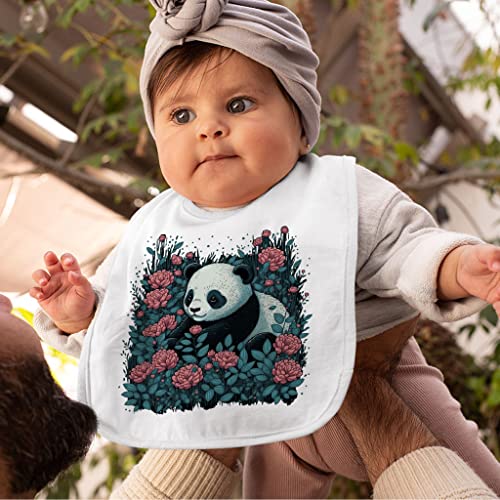 Panda Print Baby Bibs - Beautiful Baby Feeding Bibs - Cartoon Bibs for Eating