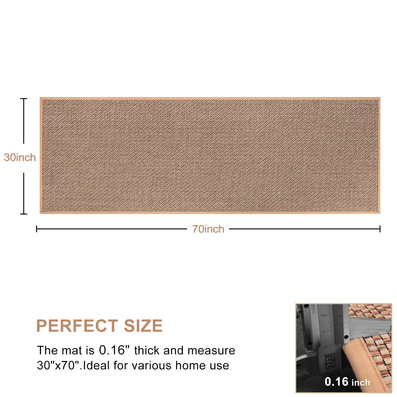 KIMODE Farmhouse Kitchen Runner Rugs 30"x70",Non-Slip Washable Runners for Kitchen Floor,Absorbent Beige Kitchen Mats for Floor,Hallway Runner Rug for Front Sink/Hallway/Laundry Room