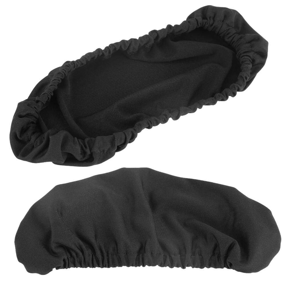 Fdit 1 Pair Knitted Elastic Fabric Chair Armrest Covers Office Wheelchair Arm Rest Pad Elbows Forearms Pressure Relief slipcover (Black)