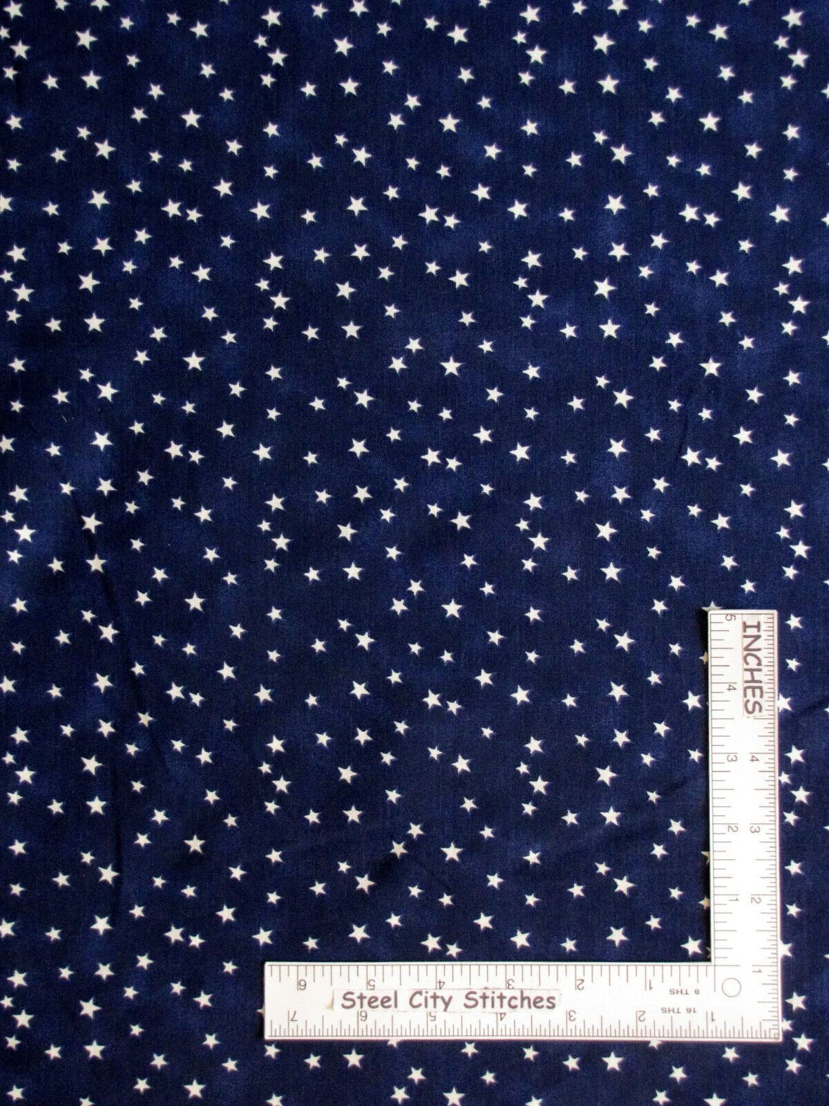 FlashPhoenix Quality Sewing Fabric –Patriotic White Multi Sized Stars on Blue 100% Cotton Fabric by The 36x44 Inch by The Yard