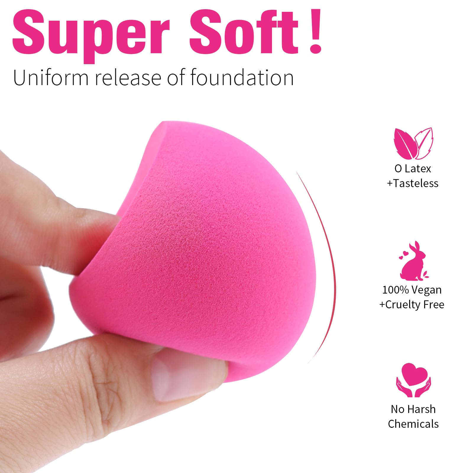 Foonbe 3Pcs Makeup Sponge, Paw Paw Makeup Blending Beauty Sponge, Blender Beauty Sponge Use for Cream, Liquid Makeup and Powder Foundation Beauty Cosmetic (Orange)