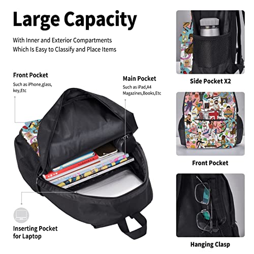 ORPJXIO Backpack 3 Piece Set Bob's Anime Burgers Laptop Backpack Pencil Case Lunch Bag Combination For Travel Work Camping