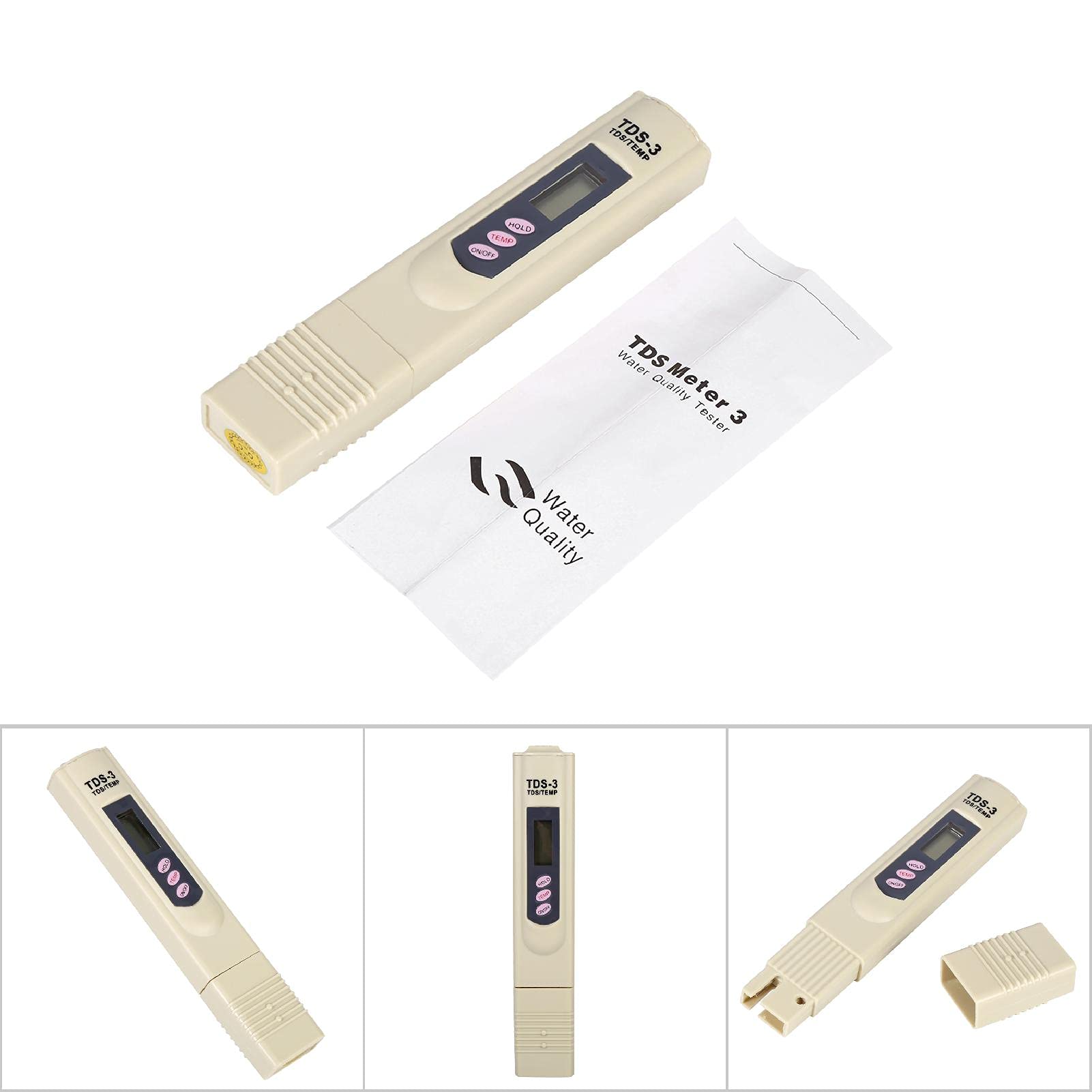 MIGONG Ph Tester Digital, Digital LCD Soil Ph Meter Water Quality Testing Pen Tds Meter Tester 0‑9999 Ppm Temp Portable for Water Laboratories CDC The Aquaculture Industry (Grey)
