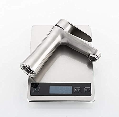 Kitchen Taps 304 Stainless Steel Brushed Bathroom Basin Faucet Sink Mixer Taps Vanity Hot and Cold Water Mixer Bath Faucets