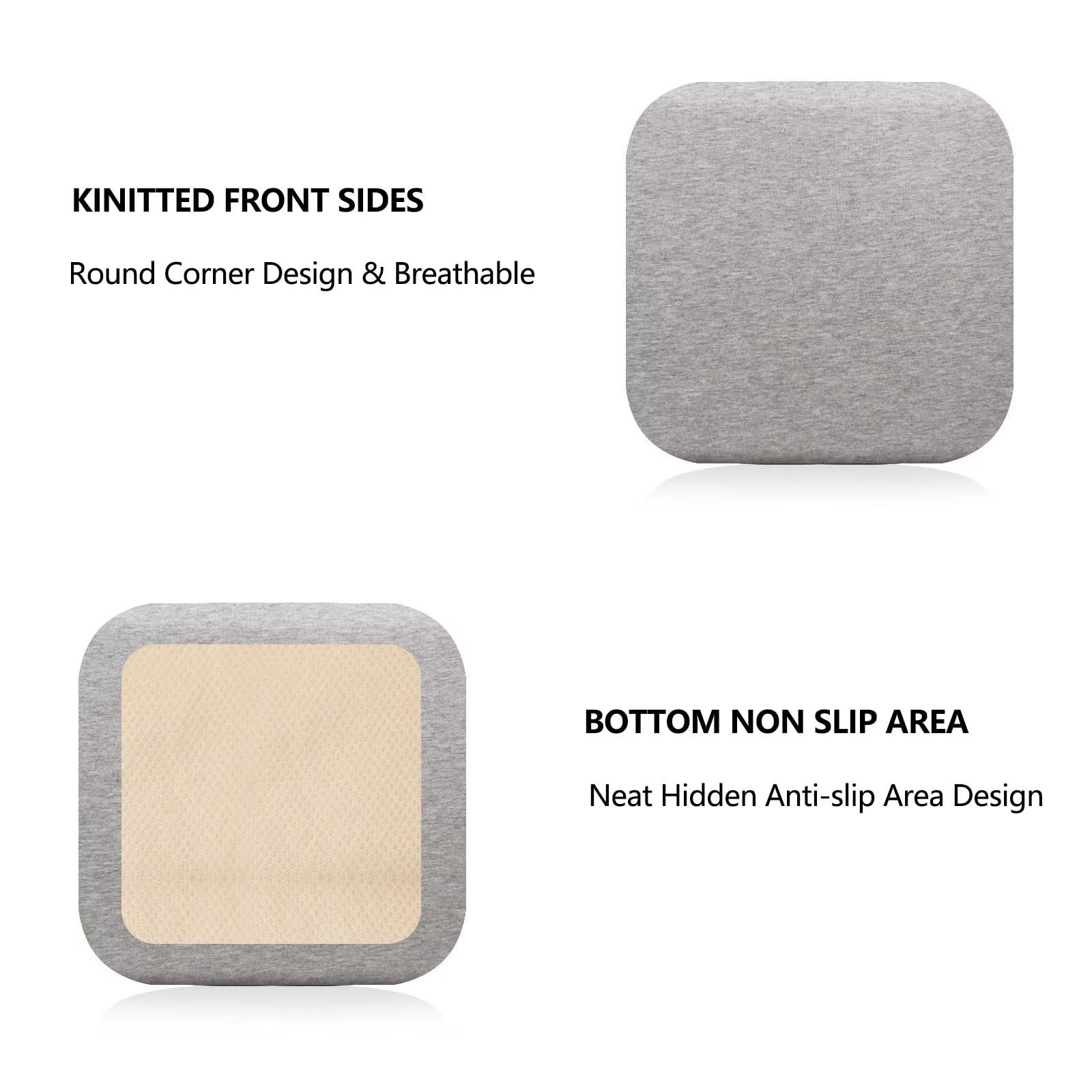 Kitchen Bar Stool Seat Cushions, Counter Stool Cushions Square, Non Slip Kitchen Chair Cushion with Hidden Non Skid Bottom, Breathable Knitted Cotton Seat Pads, Cover Detachable And Washable Dark Grey