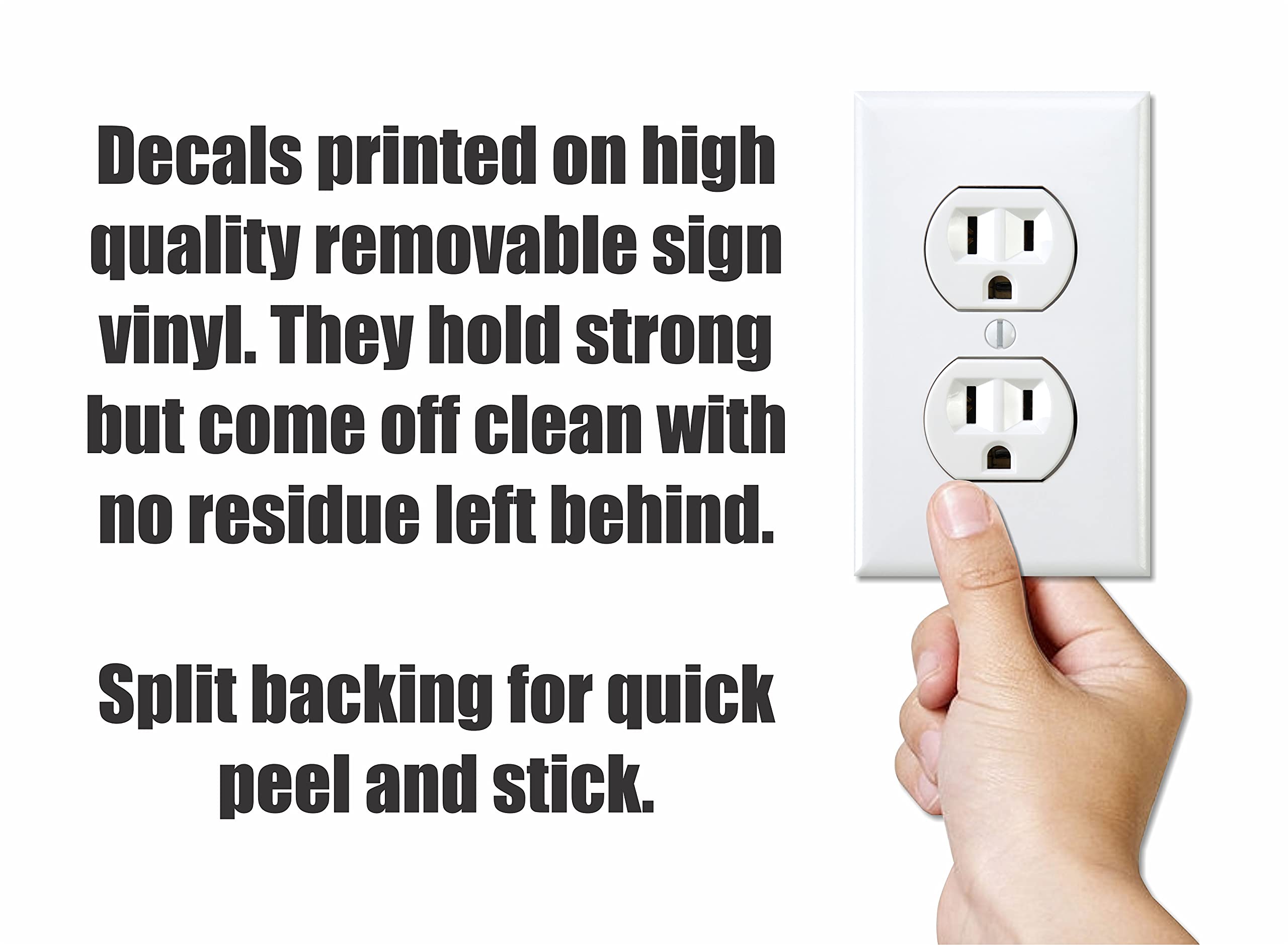 Pretend Electrical Outlet Sticker, Hilariously Funny Joke Power Outlet Decals, Wall Outlet Decal Gag is Great for Office Prank, Includes 10 Plug in Socket Stickers