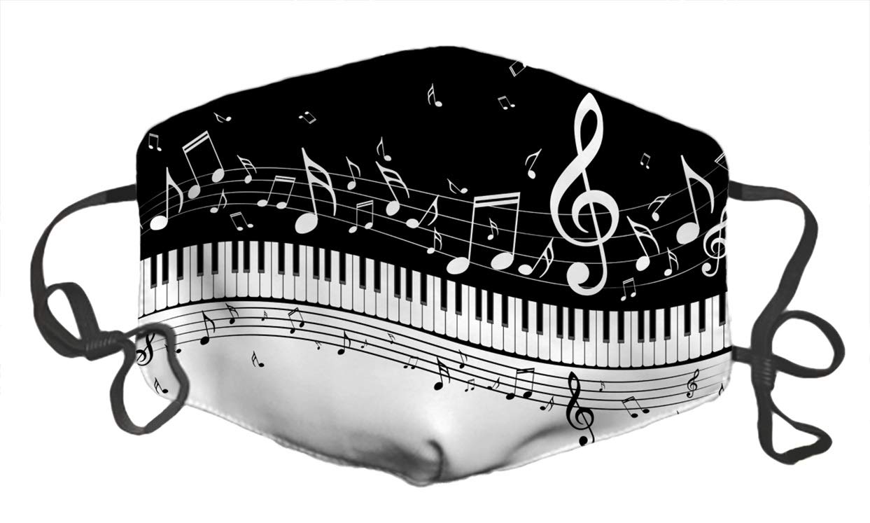 Fashion Dust Dirt Proof Windshield Face Decoration Cotton Balaclavas Mask Mouthcloth (A Piano Keys with Musical Notes)