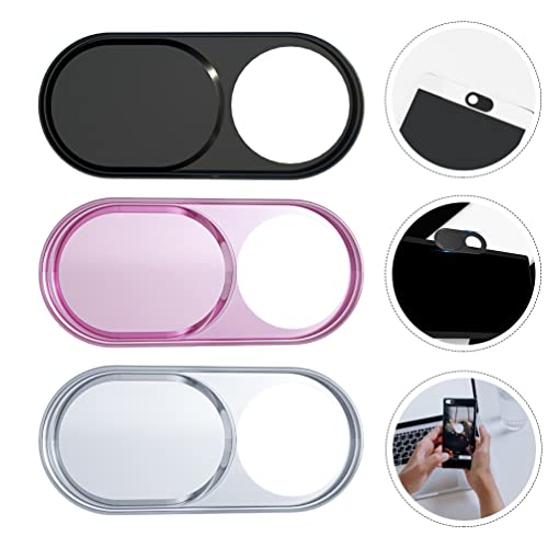 Mikikit 3pcs Camera Cover Mobile Camera Privacy Cover Notebook Camera Slider Web Camera Slide Lens Cover Star Fruit Camera Hider Home Cam Computer Aluminum Alloy Metal Office