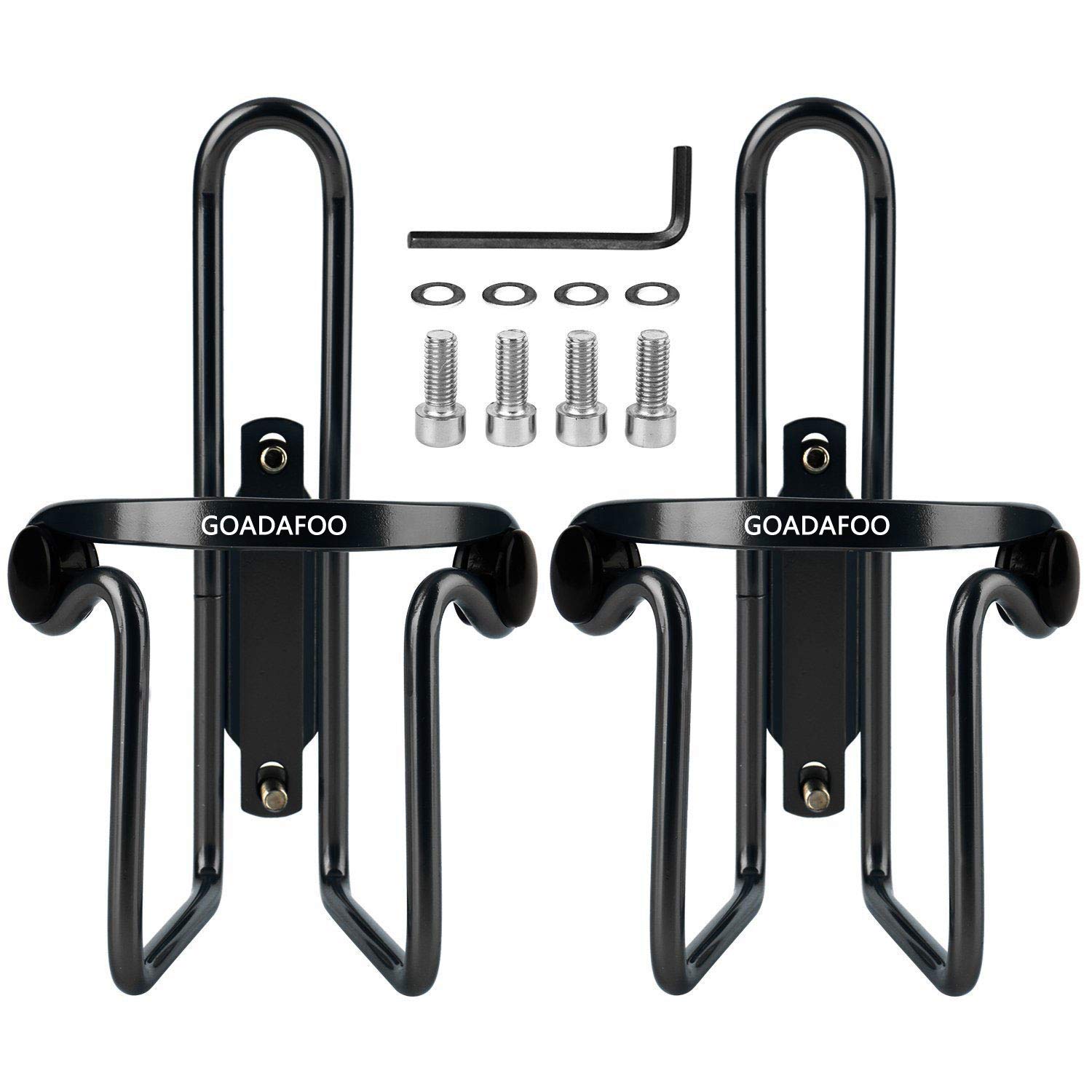 GOADAFOO 2Pack Bike Water Bottle Holder Bike Accessories for Adult Bikes Lightweight Bicycle Cup Holder Cage(Black)…