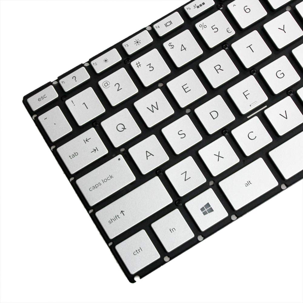 GinTai US Laptops Keyboard with Backlit Replacement for HP Pavilion X360 14-BA 14T-BA 14M-BA 14-BS Series/14-BW 14-BF 14m-CD 14m-DH 14m-CF 14-DK (G) Silver