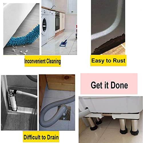 DNIER Movable Washer Stand, 12 Legs Adjustable,Can Hold Up to 660 Lbs Portable Washer Stand, for Washing Machine,Refrigerator,Dryer (3-5 Days Delivery)