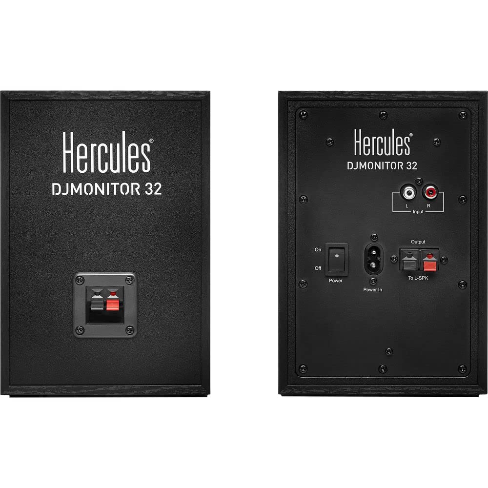 Hercules DJMonitor 32 3" Active Multimedia Speakers (Pair) Bundle with Polsen HPC-A30-MK2 Studio Monitor Headphones