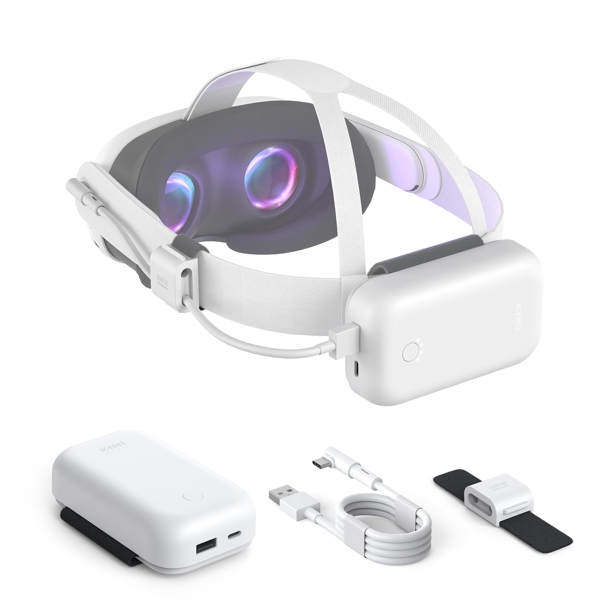 KIWI design 10000mAh Battery Pack Compatible with Meta Quest 3S/Quest 3/Quest 2 Accessories, Power Bank for Balance Head Pressure and Extend Play Time (Not Include Head Strap)